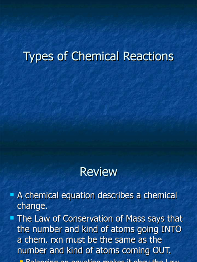 Types of Chemical Reactions Explained | PDF | Chemical Reactions | Oxide