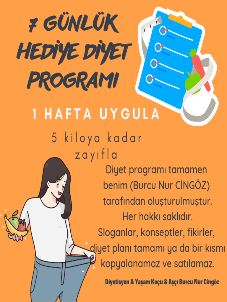 7 Günlük Hedi̇ye Beslenme Programi | PDF