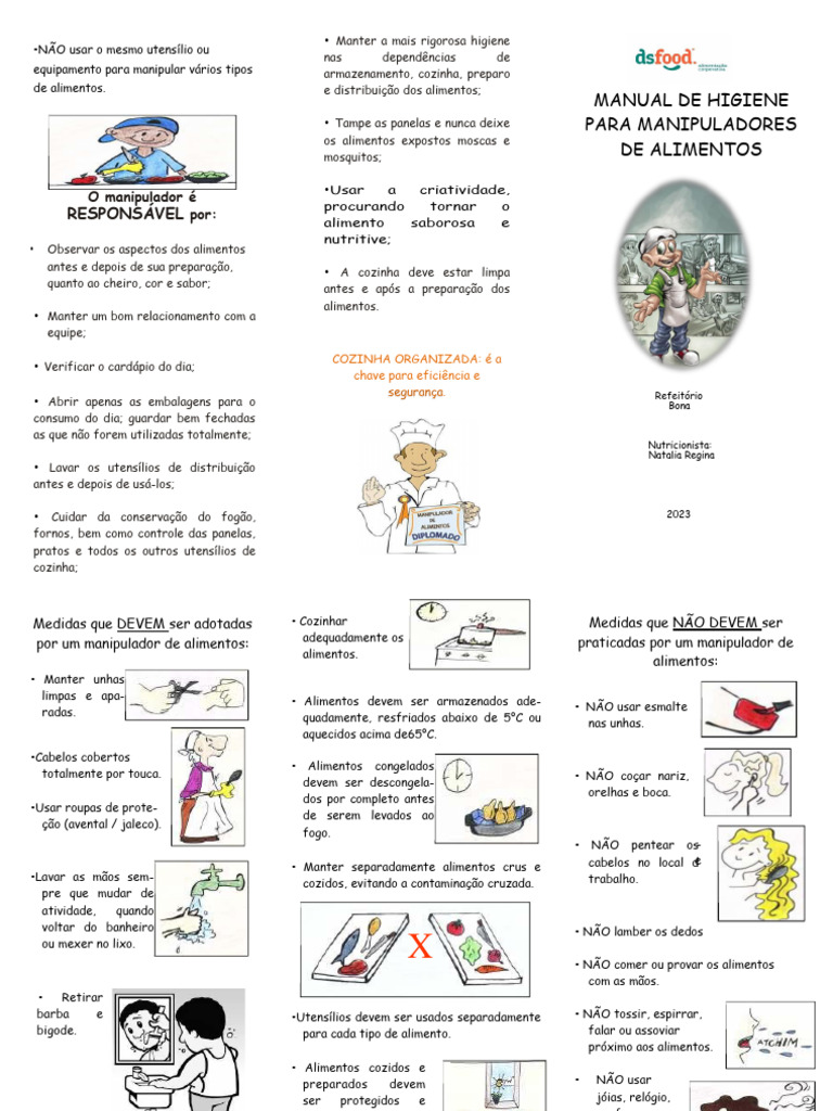 Folder Manual de Manipuladores de Alimentos | PDF | Cozinha