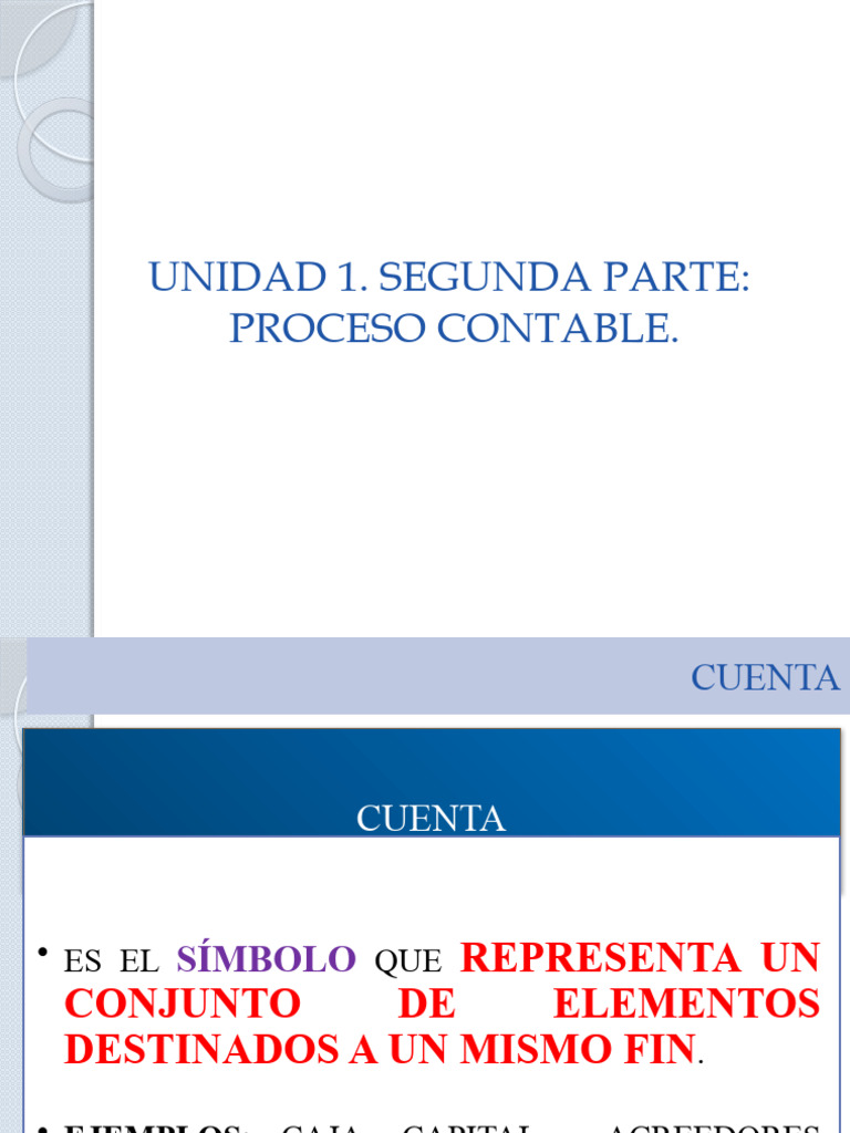 Unidad 1 Contabilidad. Segunda Parte. | PDF | Contabilidad | Dinero