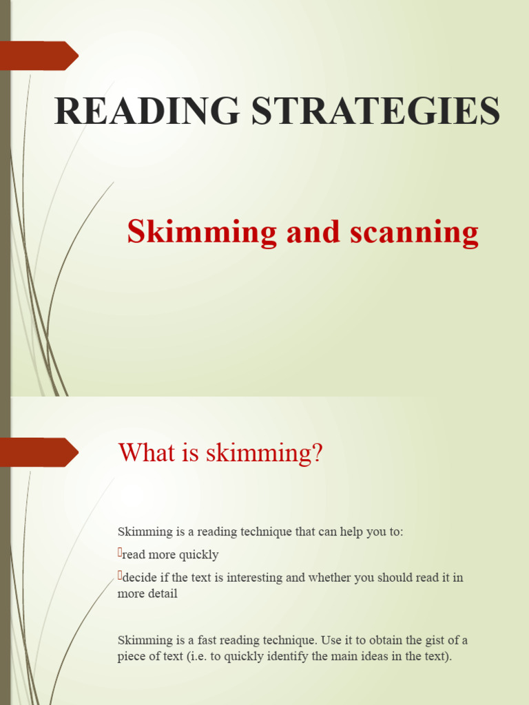 Skimming and Scanning | PDF