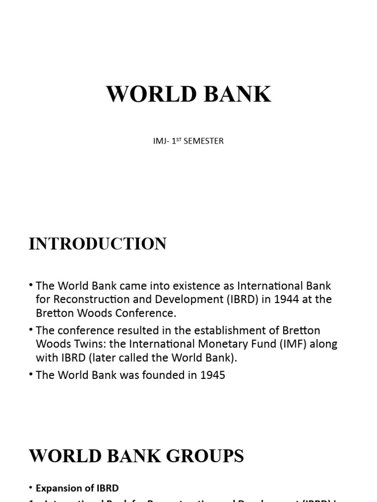 World Bank | PDF | International Monetary Fund | International Bank For ...