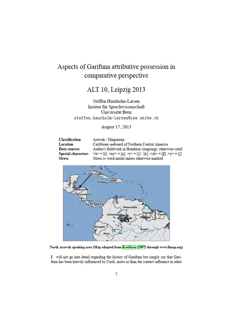 Garifuna Relational Classifiers in Typol | PDF | Linguistic Typology ...