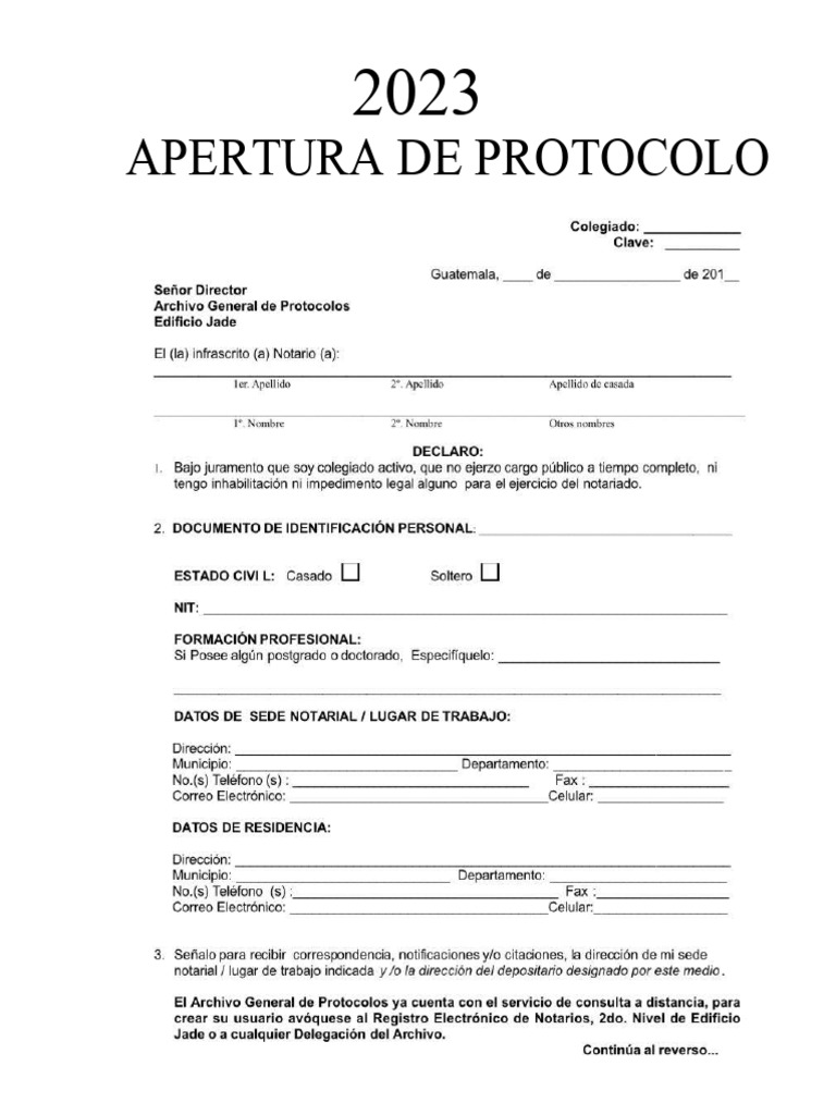 Apertura y Cierre de Protocolo | PDF