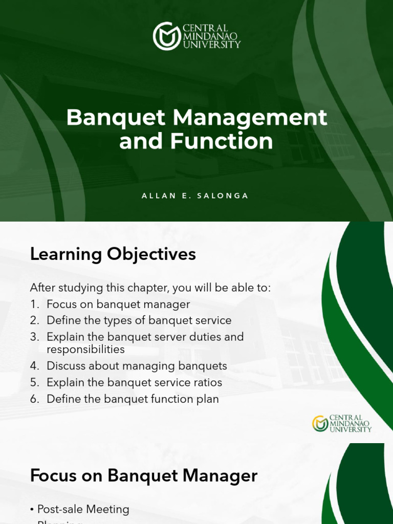 Banquet Management Roles and Services | PDF | Waiting Staff | Food And ...