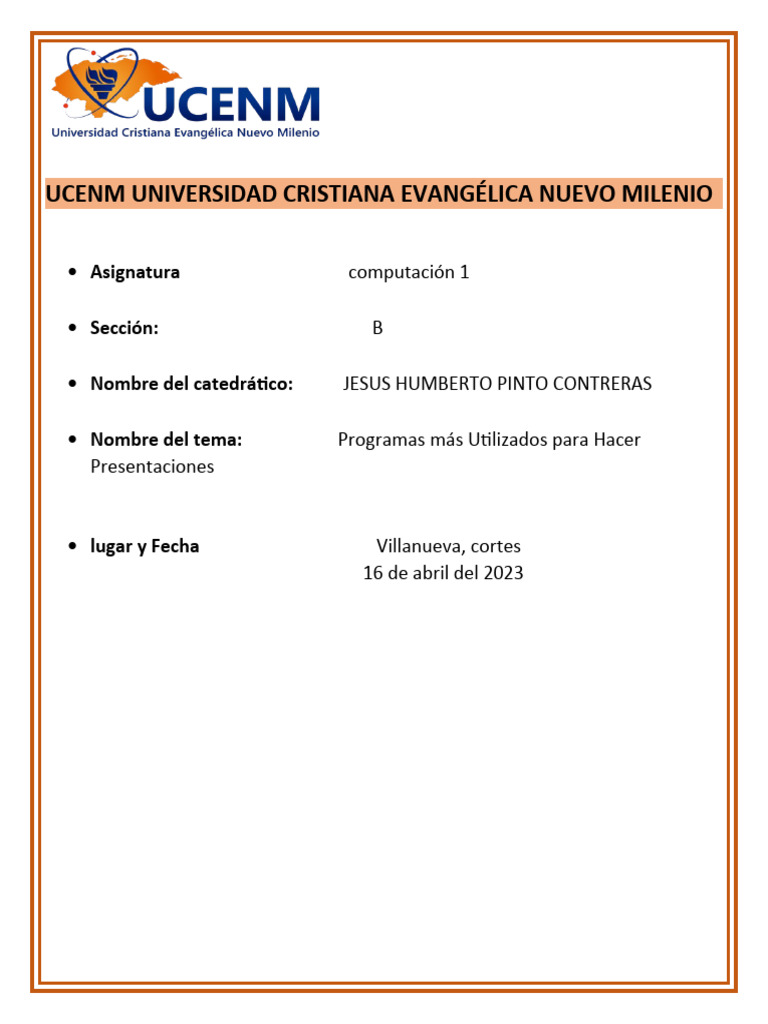 Tipos de Programas de Presentaciones | PDF | Microsoft PowerPoint | Software de la aplicacion