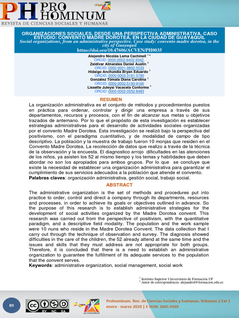 Prohomunim Vol2 Ext 1 2020 Art9 | PDF | Business | Institución