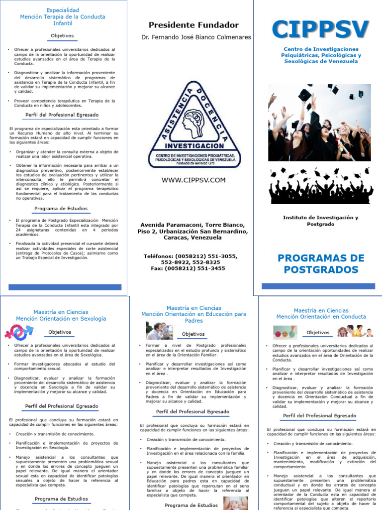 Folleto Programas de Postgrado | PDF | Psicoterapia | Comportamiento