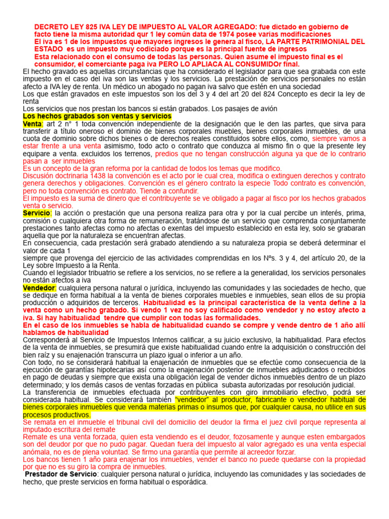 Decreto Ley 825 Iva Ley de Impuesto Al Valor Agregado | PDF | Impuestos | Impuesto al valor agregado