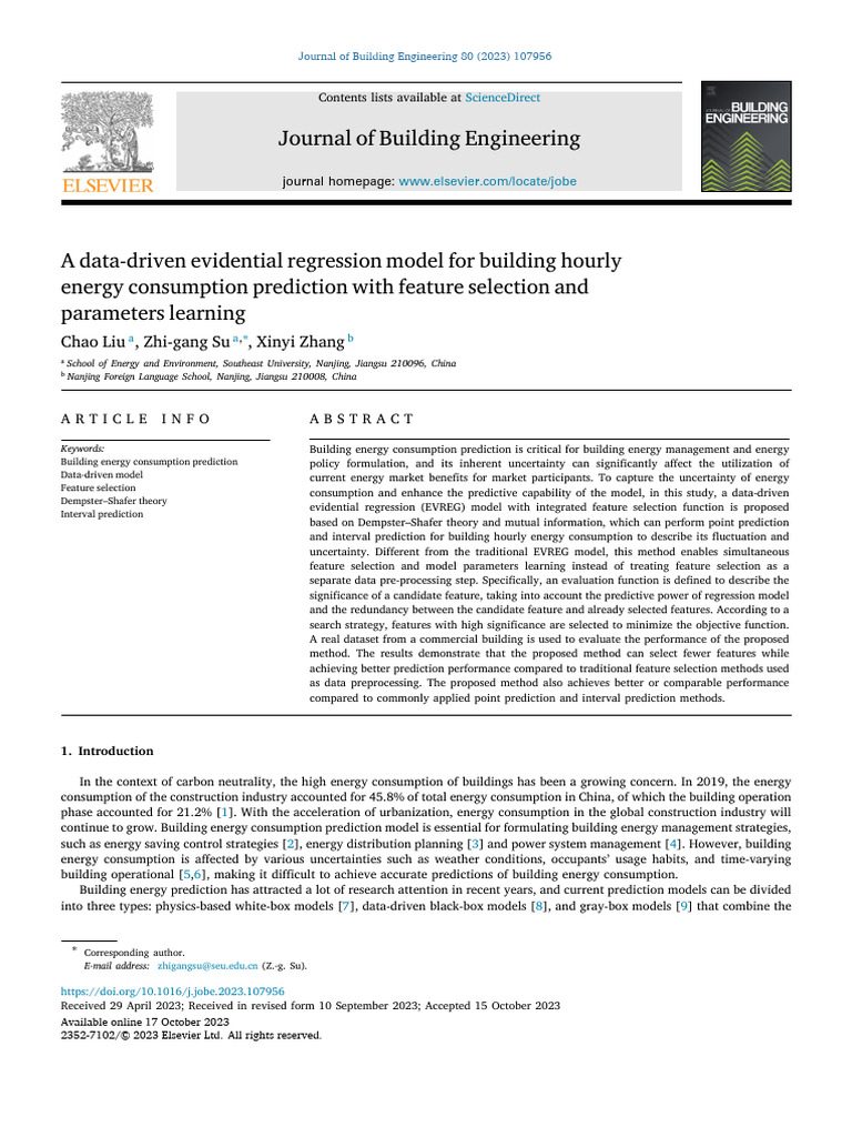 Journal of Building Engineering: Chao Liu, Zhi-Gang Su, Xinyi Zhang ...