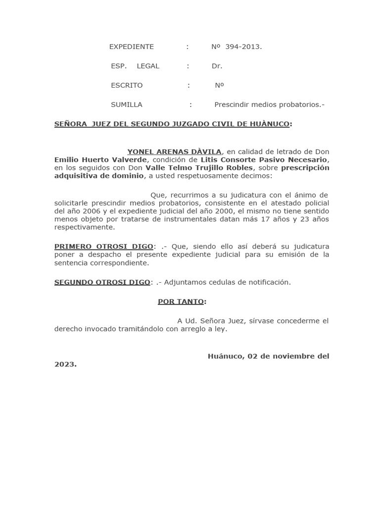 Contestacion Demanda Obligacion de Dar Suma de Dinero Vicenta Lorenzo ...