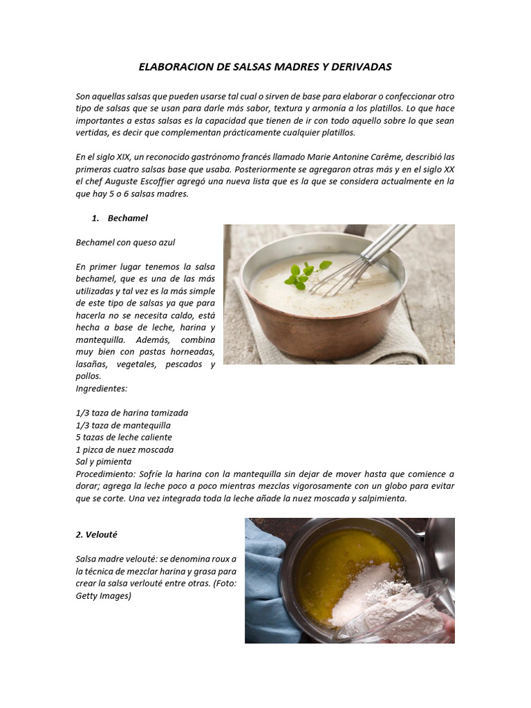 Elaboracion de Salsas Madres y Derivadas | PDF | Salsa | Caldo