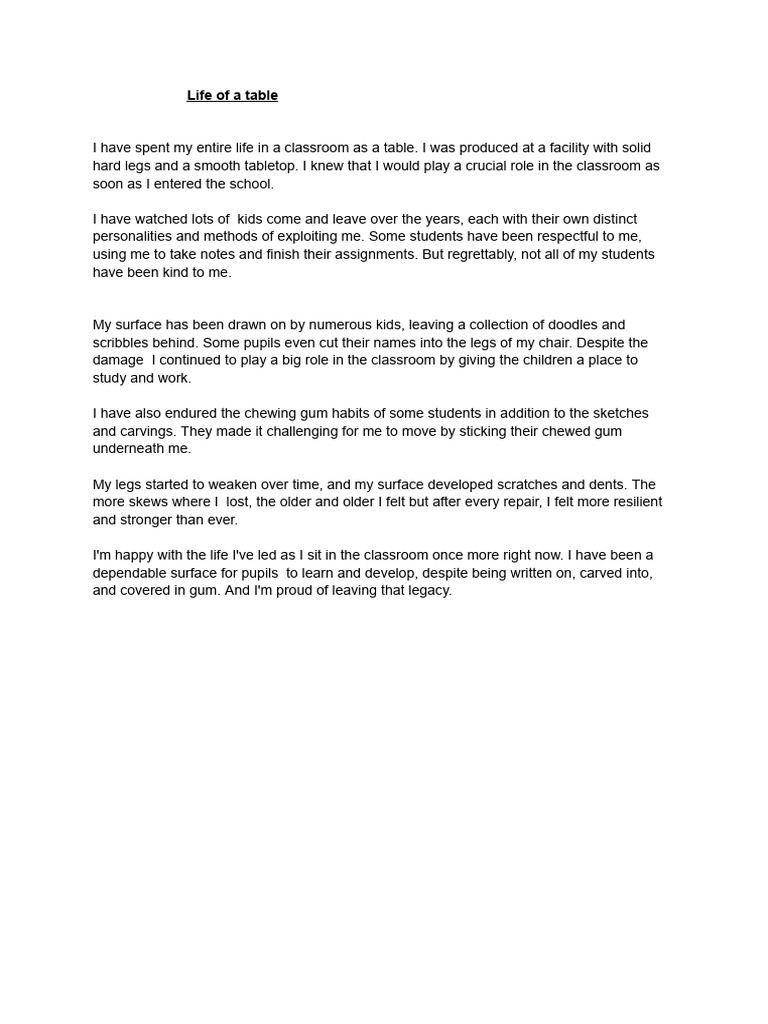 Biography of A Table | PDF