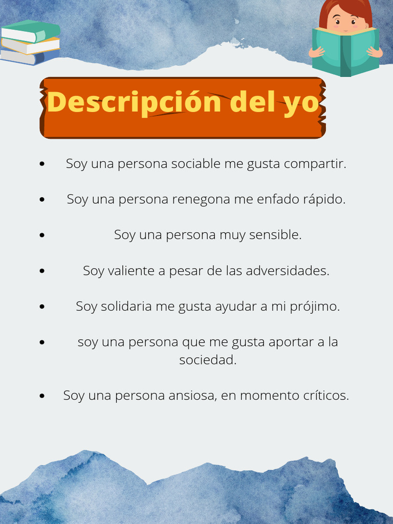 soy una persona sociable me gusta compartir soy una persona renegona me ...