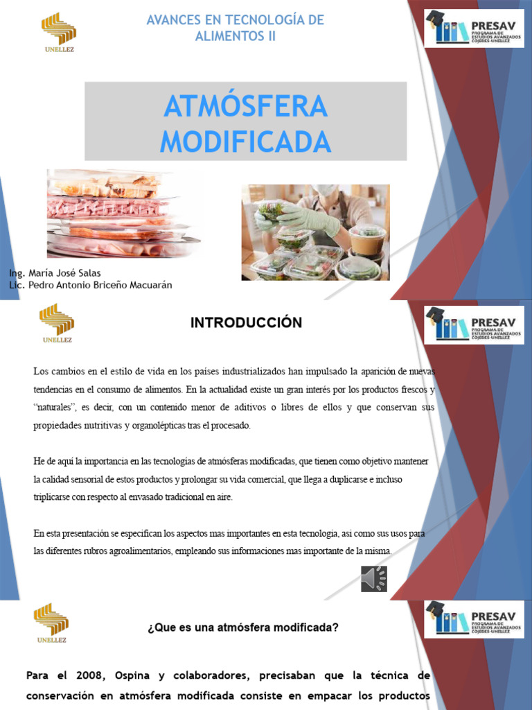 PRESENTACION DE ATMOSFERA MODIFICADA (Reparado) | PDF | Alimentos | Gases
