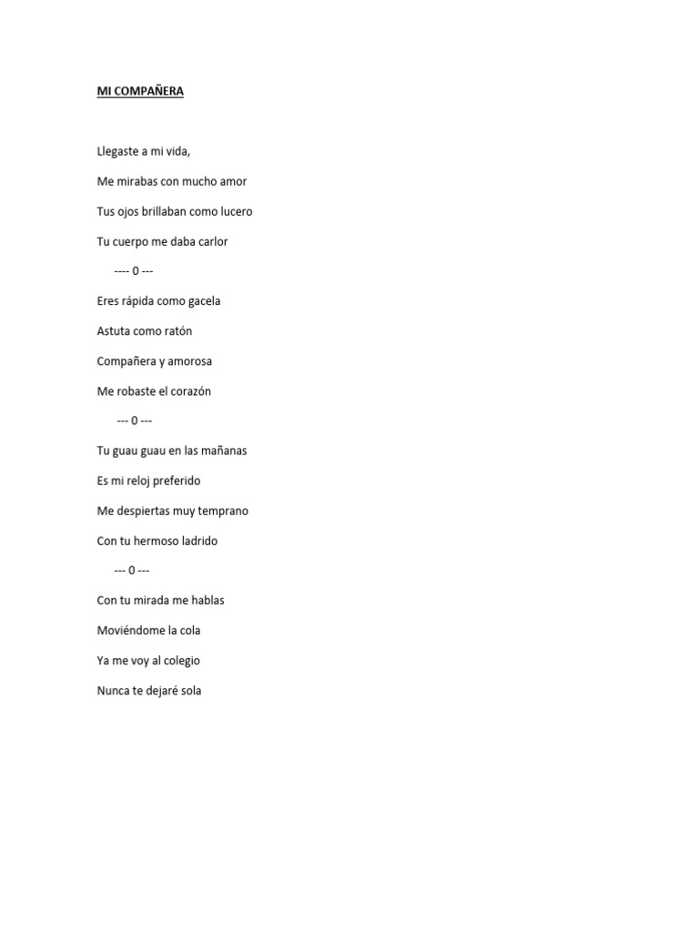 Poema Mi Compañera | PDF