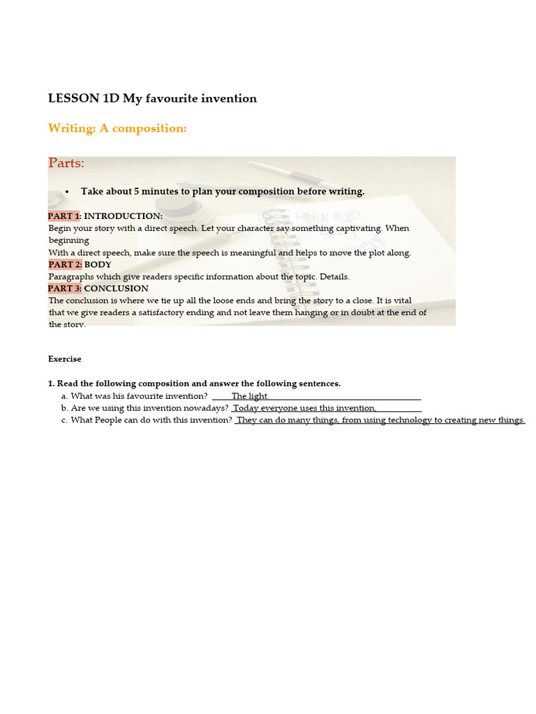 Lesson 1D | PDF | Thomas Edison | Incandescent Light Bulb