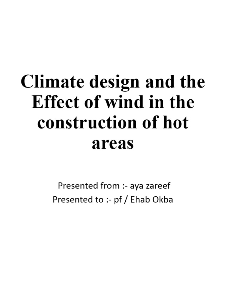 Wind's Role in Climate Design for Hot Areas | PDF | Rain | Atmosphere ...