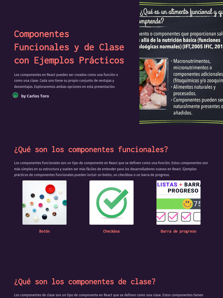Componentes Funcionales y de Clase Con Ejemplos Practicos | PDF ... Componentes Funcionales y de Clase Con Ejemplos Practicos | PDF ...