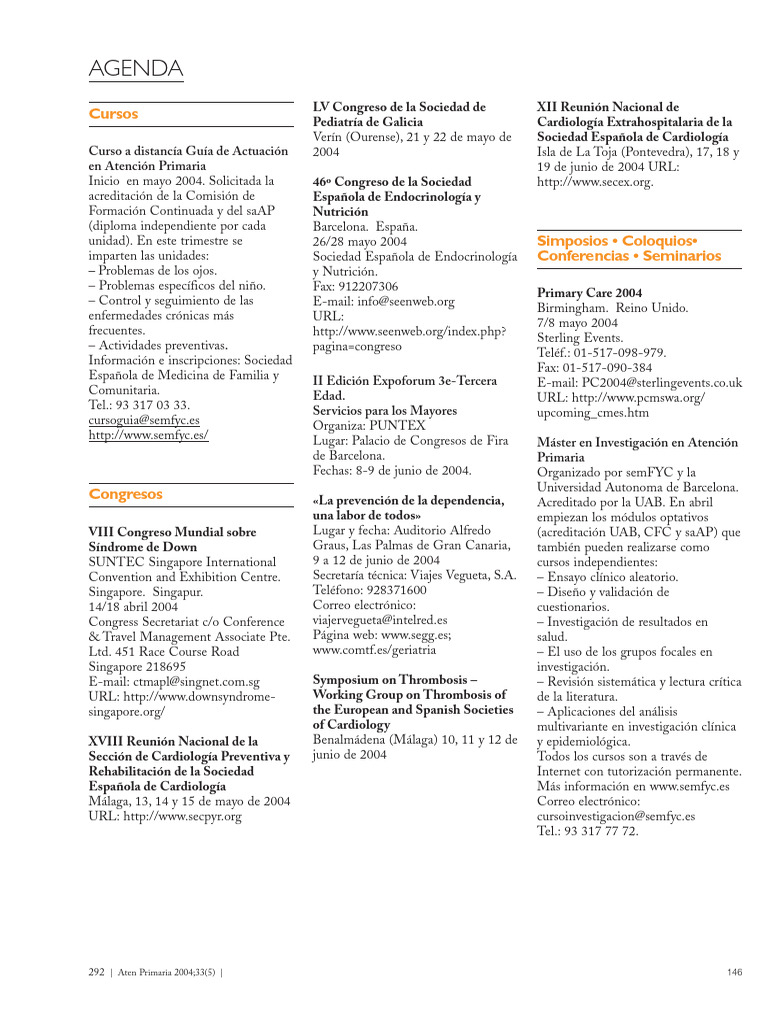 Agenda 2004 Atenci-n-Primaria | PDF | Cuidado de la salud | Especialidades Medicas