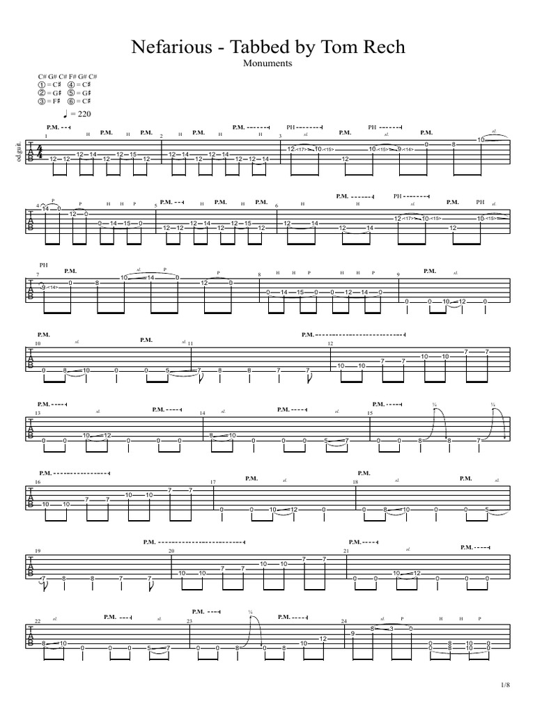 Nefarious - Monuments Guitar Tab | PDF