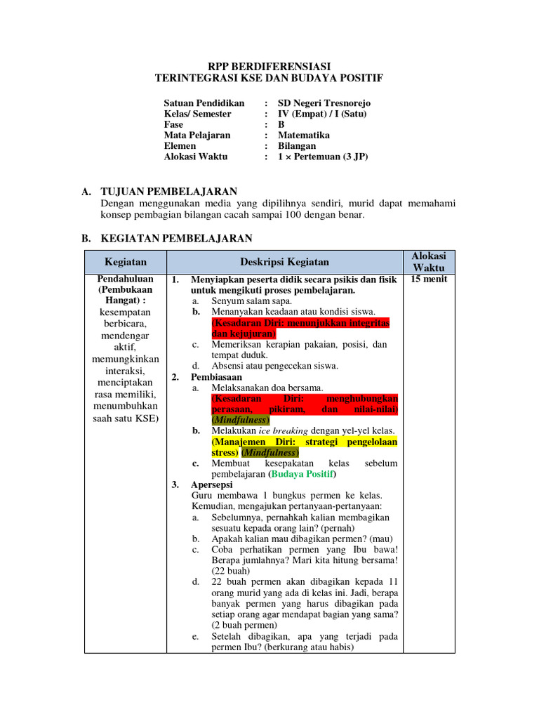 RPP Kse 2.2.a.6. Demonstrasi Konstektual - Modul 2.2assignment | PDF | Karier & Perkembangan