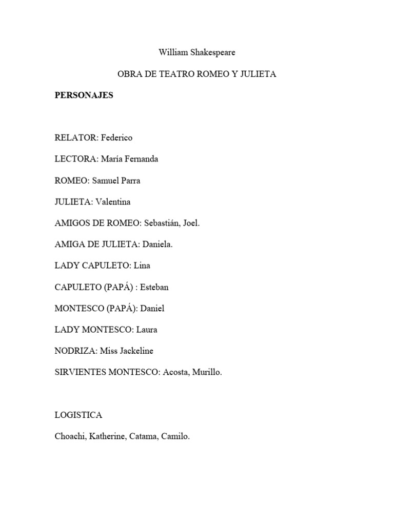 Libreto de Romeo Y Julieta | PDF | Romeo y Julieta | William Shakespeare