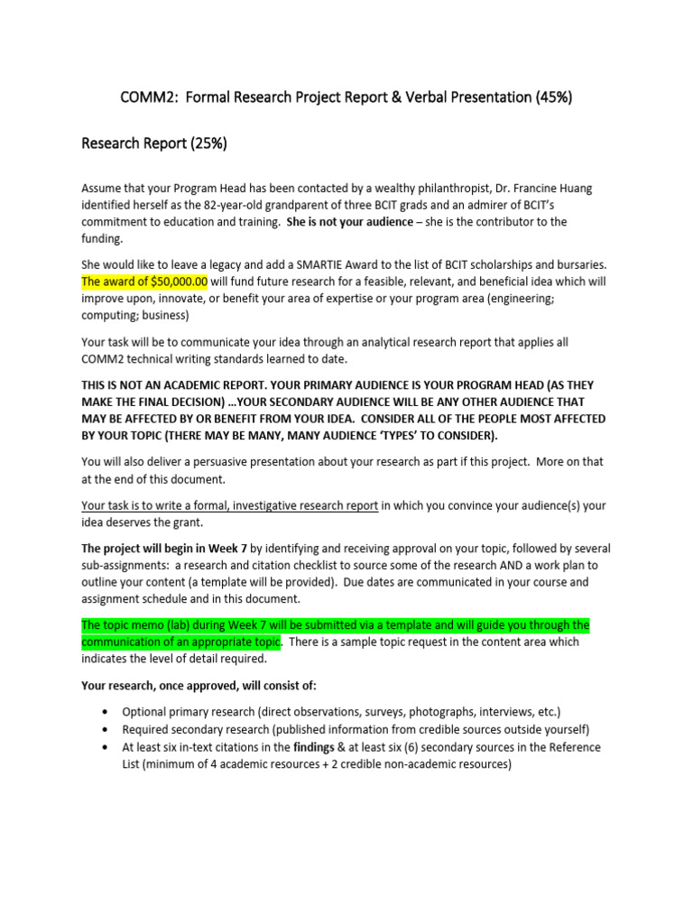 BCIT SMARTIE Award Research Proposal | PDF | Citation | Human Communication