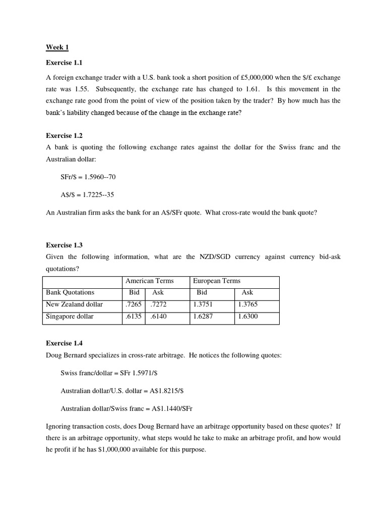 ECB3IFMIB Regular Tutorials Exercises | PDF | Swap (Finance) | Option ...