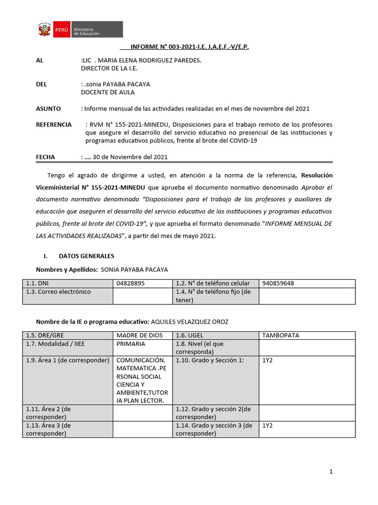 Informe de Notas Por Ciclo Primaria | PDF | Evaluación | Cognición