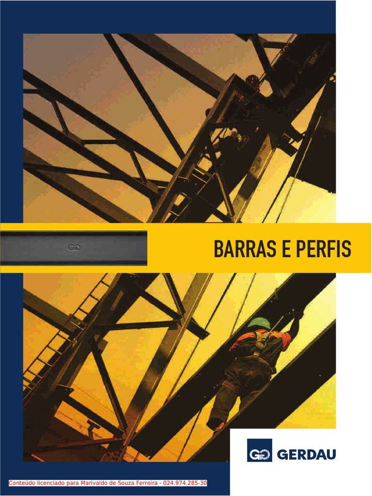 Catálogo de Barras e Perfis Gerdau | PDF | Aço | Forjar (fundição)