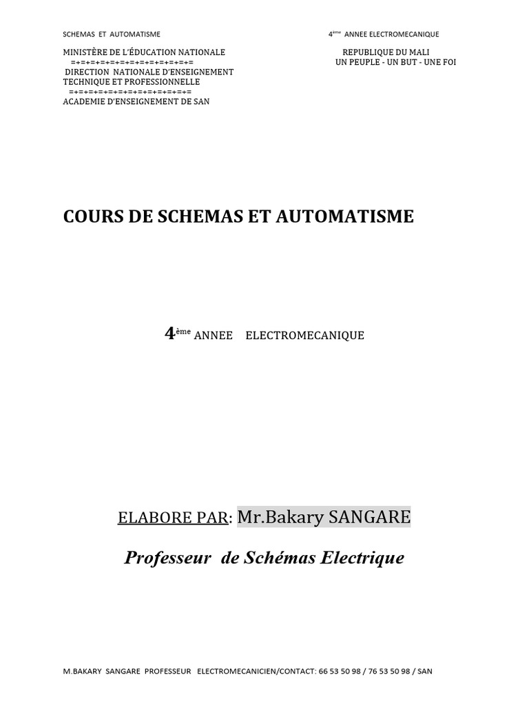 Schémas et Automatisme en Électromécanique | PDF | Frein ...