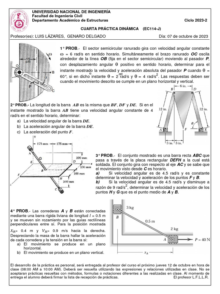 Practica4 J 2023 2 | PDF | Velocidad | Aceleración