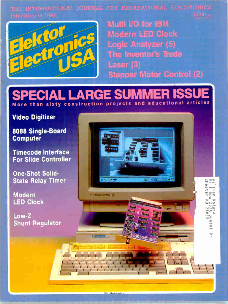 Elektor Electronics USA 1991 07 08 | PDF | Switch | Rectifier