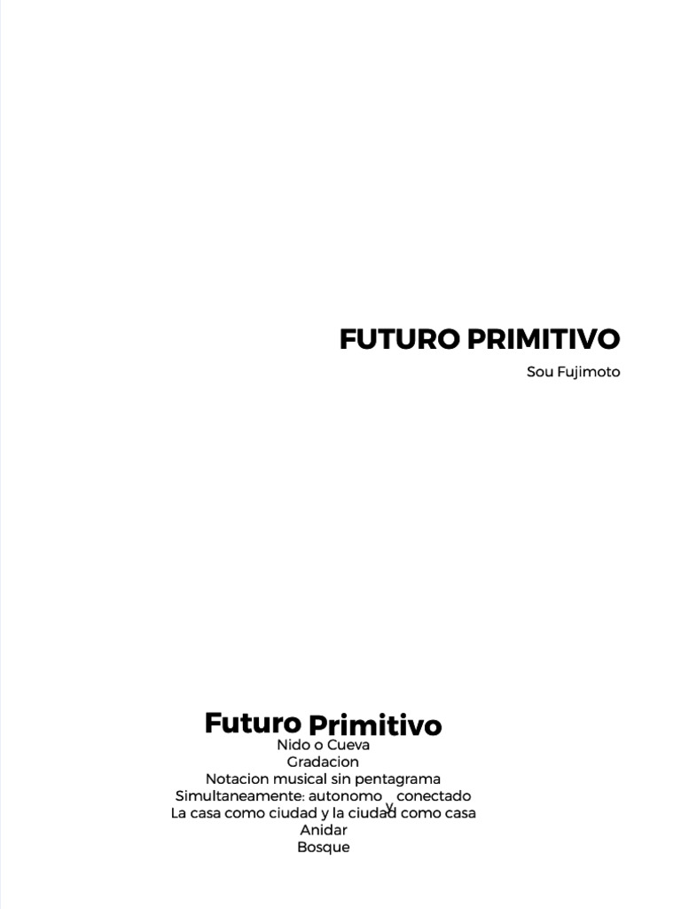 PDF Sou Fujimoto Futuro Primitivo - Compress | PDF