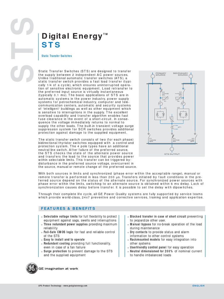 8261 A - STS english-STATIC TRANSFER SWITCH | Download Free PDF | Power ...
