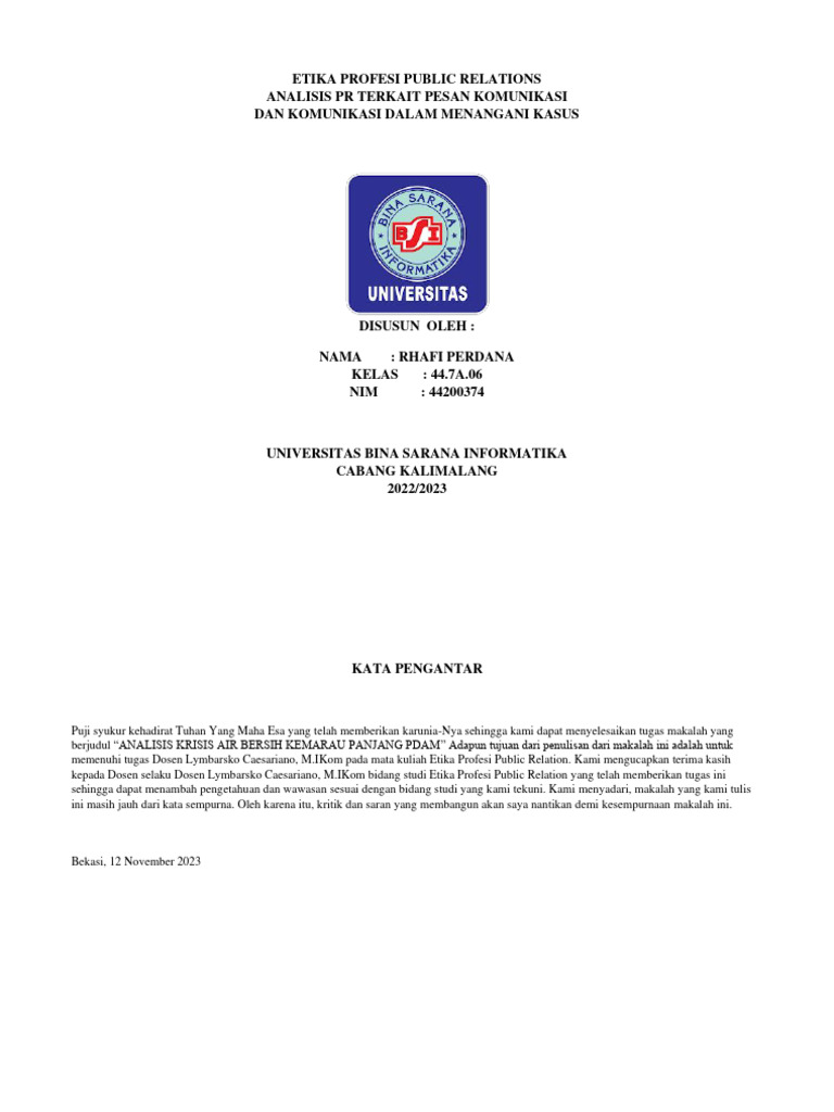 'Etika Profesi Public Relations | PDF