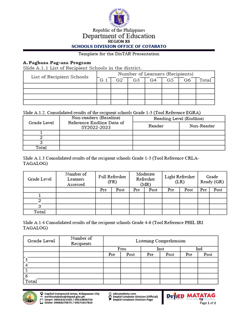 Template For The DisTAR Presentation | Download Free PDF | Government ...
