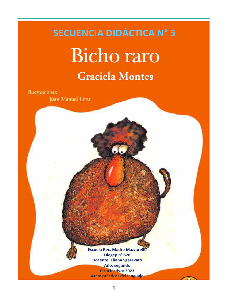 Secuencia Didactica #5 - Bicho Raro | PDF | Escritura | Comunicación