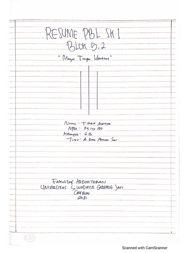 Kelompok 6b - Tiara Meisya - Resume PBL Skenario 1 - Blok 5.2 | PDF