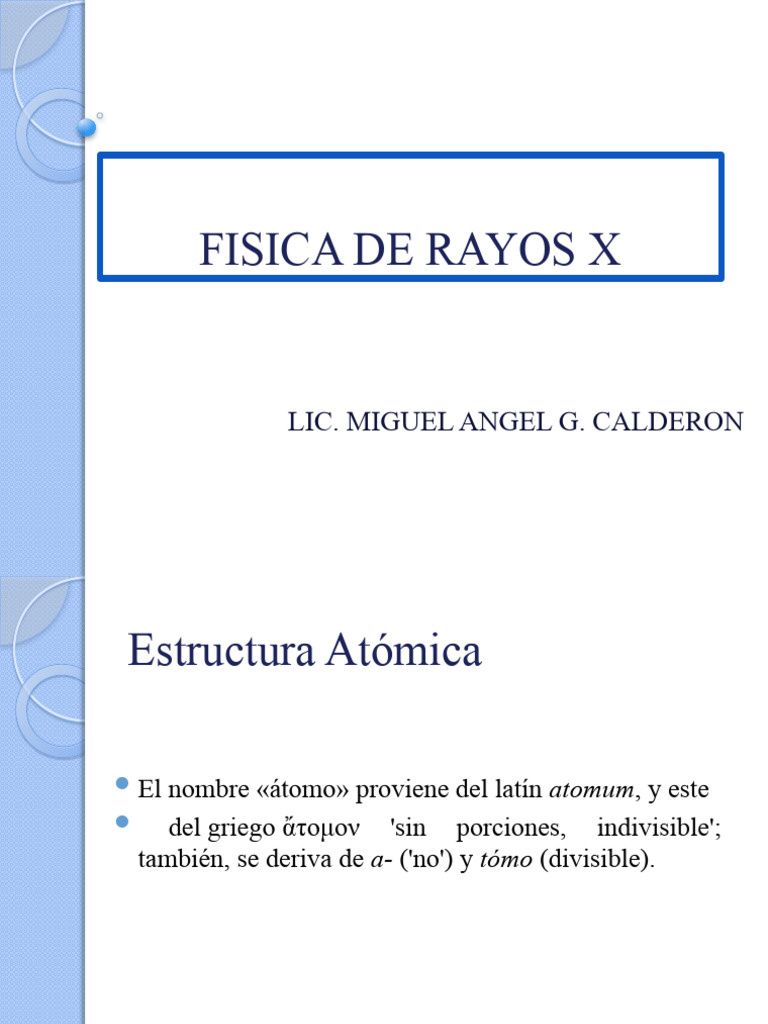 Fisica de Rayos X | PDF | Rayo X | Electrón