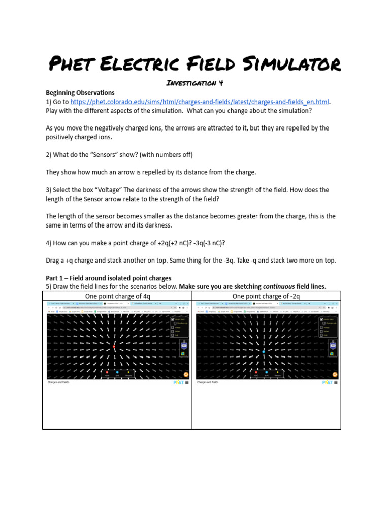 Hitchcock - Phet Electric Field Simulator | PDF | Electric Field ...