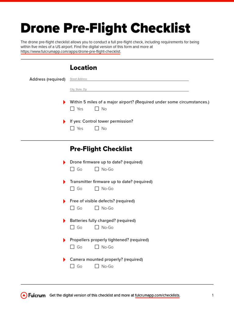 Drone Pre-Flight Checklist Guide | PDF | Wireless | Electronics
