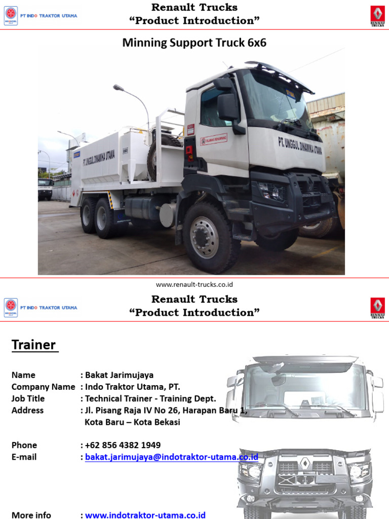 Renault Trucks - Product Introduction | PDF | Manual Transmission | Transportation Engineering