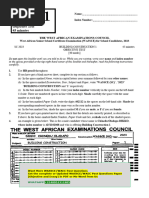 WASSCE WAEC Wood Work Past Questions PDF Download | PDF | Science ...