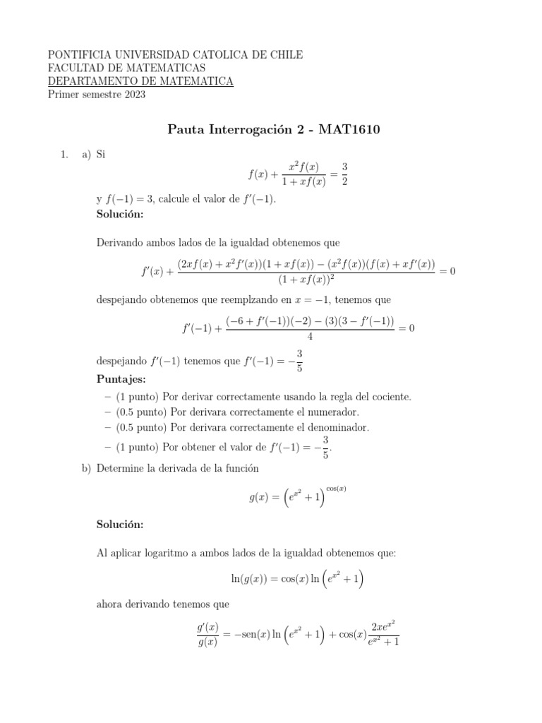 MAty1610 2023-1 | PDF | Logaritmo | Curva