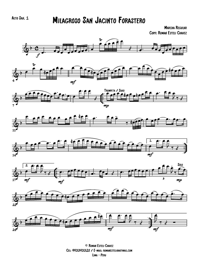 Marcha Regular - Milagroso San Jacinto Forastero | PDF