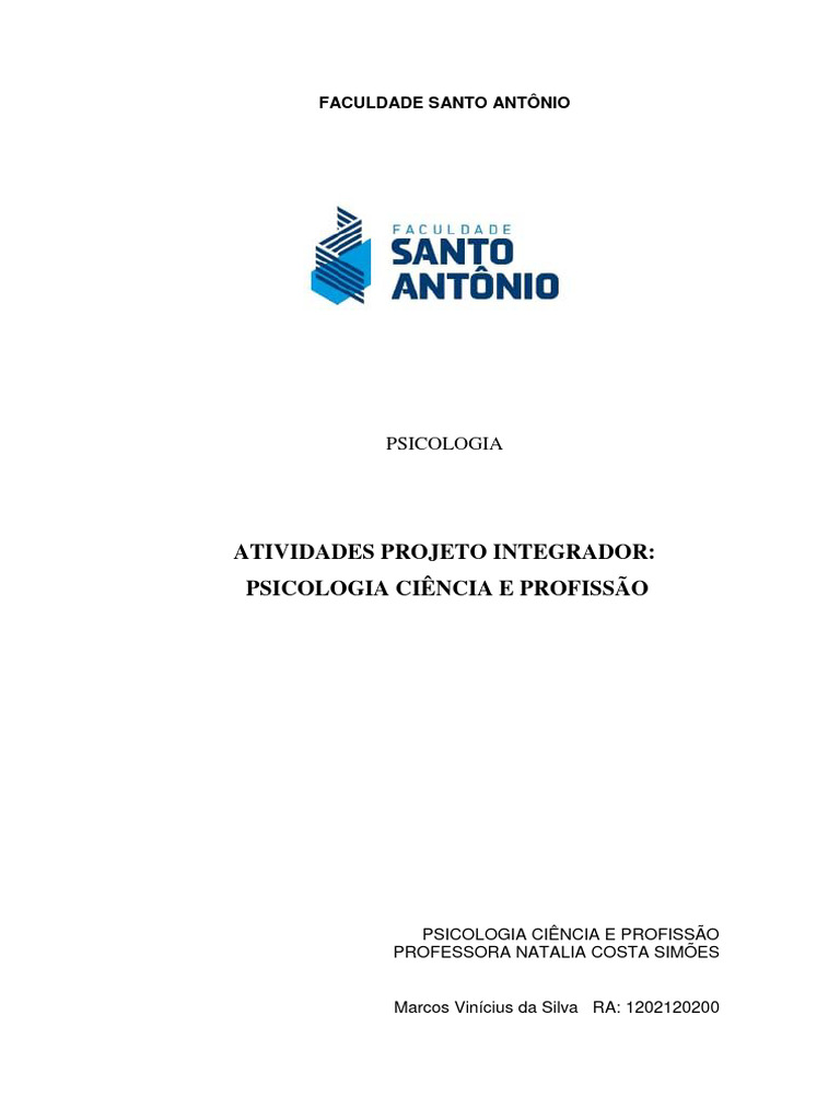 Atividades PI Ciencia e Profissão | PDF | Psicologia | Science