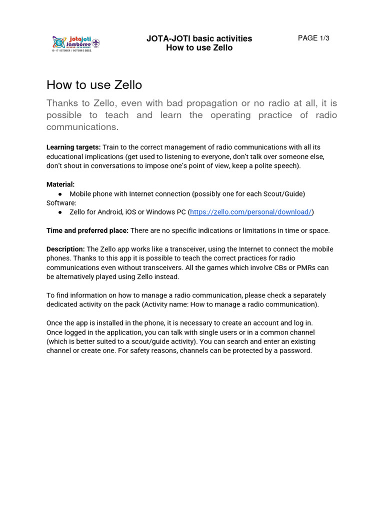 How to use Zello - B4 (1) | PDF | Mobile App | Radio