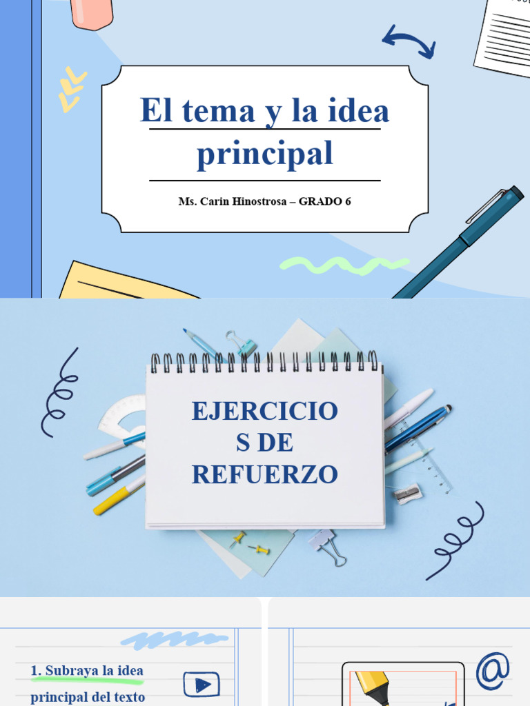 El Tema y La Idea Principal II | PDF | Nube | Estrellas